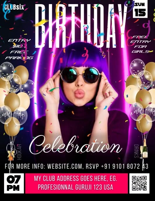 birthday party ad invite invitation for kids Template | PosterMyWall