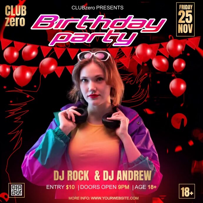 Modèle birthday party ad invite invitation for kids | PosterMyWall