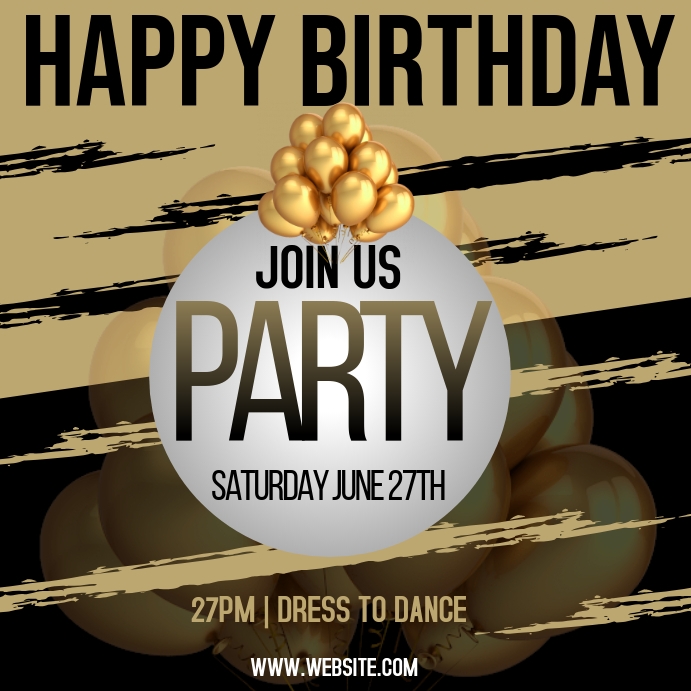 BIRTHDAY PARTY AD TEMPLATE | PosterMyWall