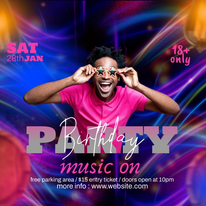 Birthday Party Ads Template | PosterMyWall