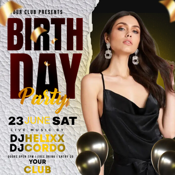 Birthday Party Ads Template | PosterMyWall