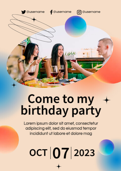 Birthday Party Ads Template | PosterMyWall