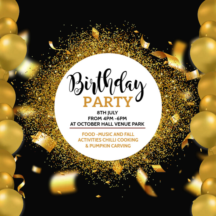 Birthday Party Ads Template | PosterMyWall