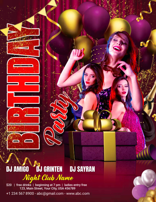 birthday party ads flyer Template | PosterMyWall