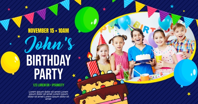 BIRTHDAY PARTY BANNER Template | PosterMyWall