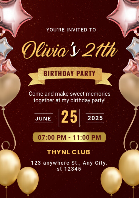 Birthday party card Template | PosterMyWall