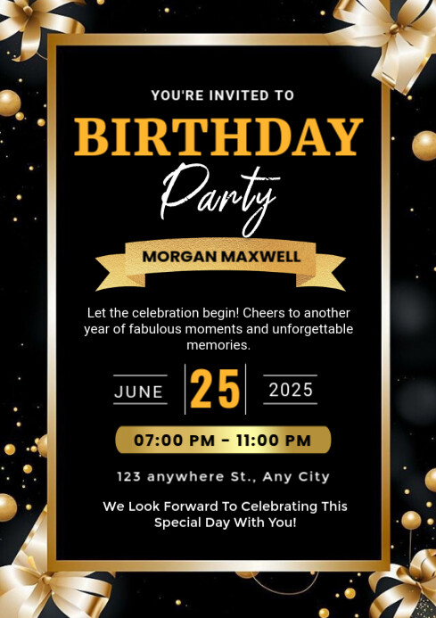 Birthday party card Template | PosterMyWall