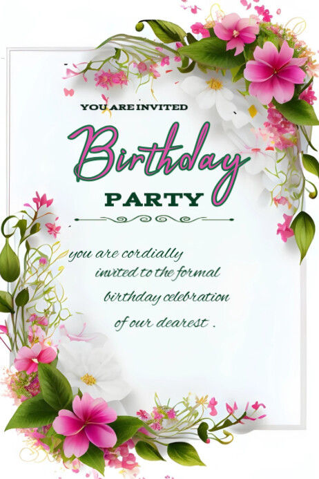 Birthday party card design Template | PosterMyWall