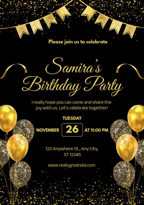 Birthday Party Card Template | PosterMyWall
