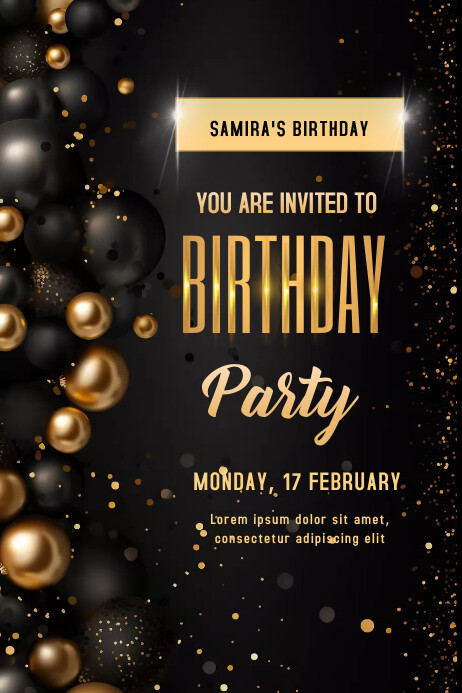 Birthday party card template (2) | PosterMyWall