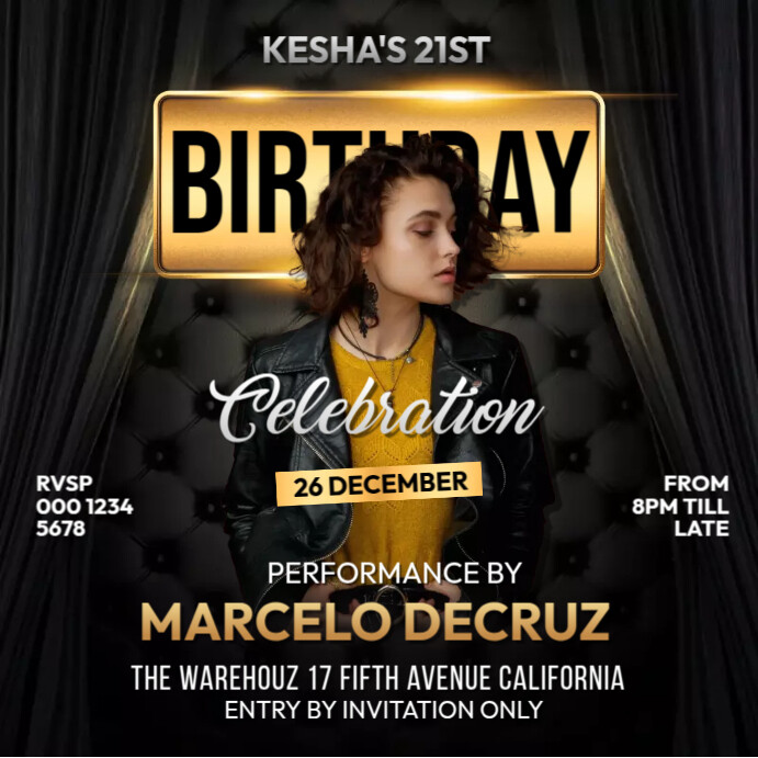 Plantilla de Birthday Party Celebration Ads | PosterMyWall
