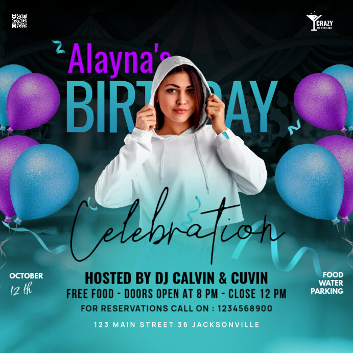 Birthday party celebration flyer Template | PosterMyWall