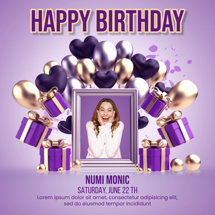 Copy of birthday party celebration instagram post | PosterMyWall