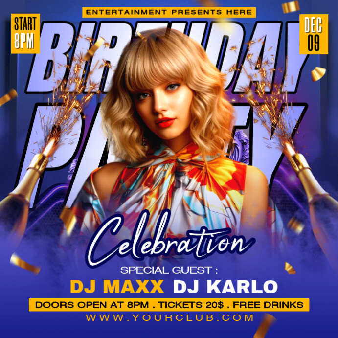 Modèle Birthday Party Celebration Instagram Post | PosterMyWall