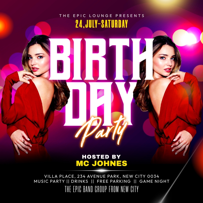 Birthday party Celebration Night club flyer Template | PosterMyWall