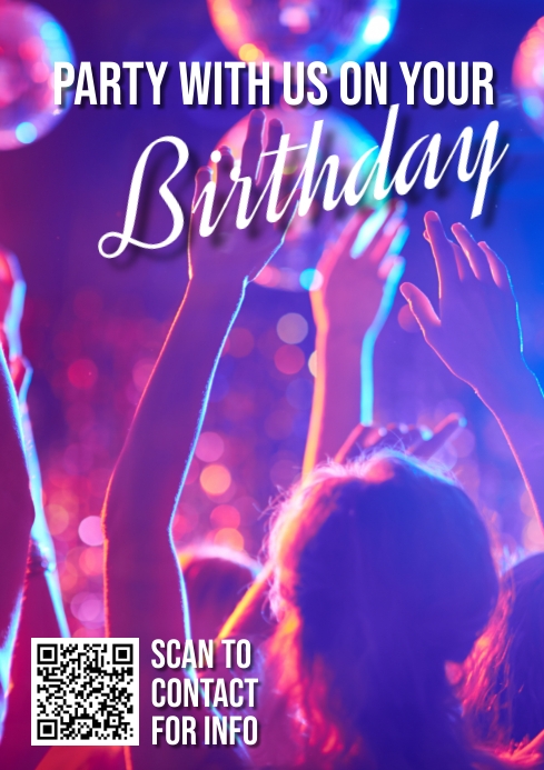 Birthday party club ad Template | PosterMyWall