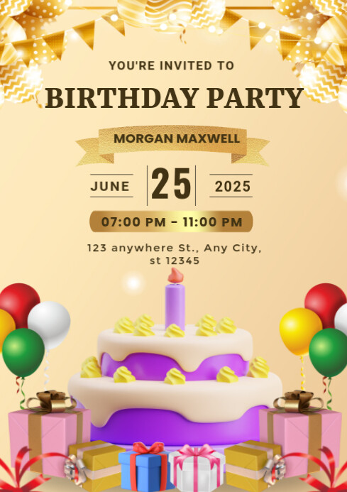 Birthday party Template | PosterMyWall