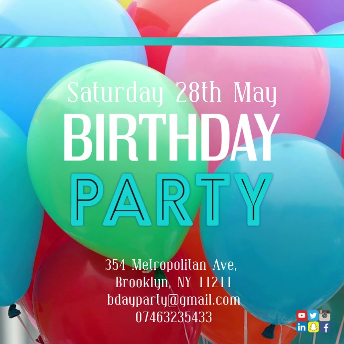 Birthday Party Template | PosterMyWall