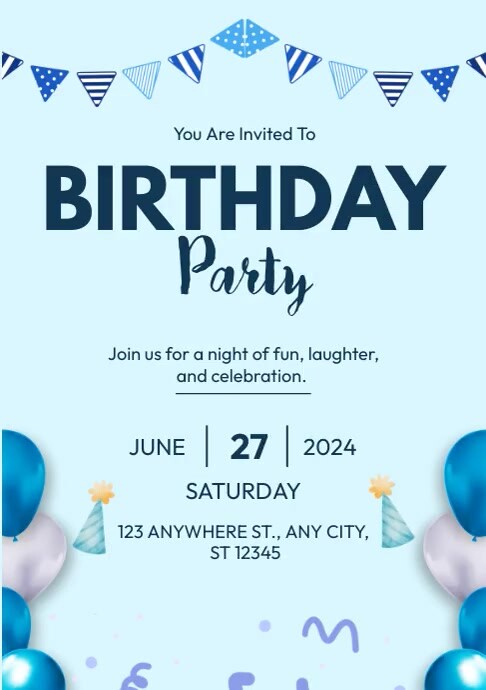 Birthday Party Template | PosterMyWall