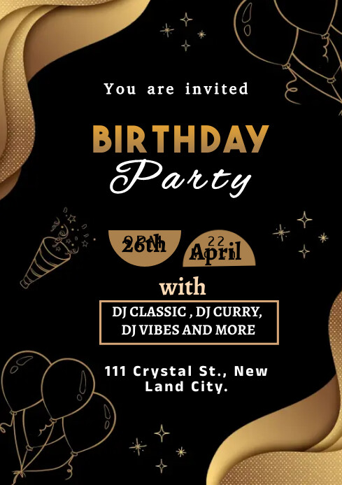 Birthday Party Template | PosterMyWall