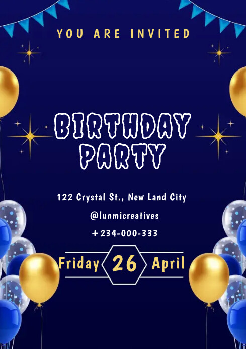 Birthday Party Template | PosterMyWall