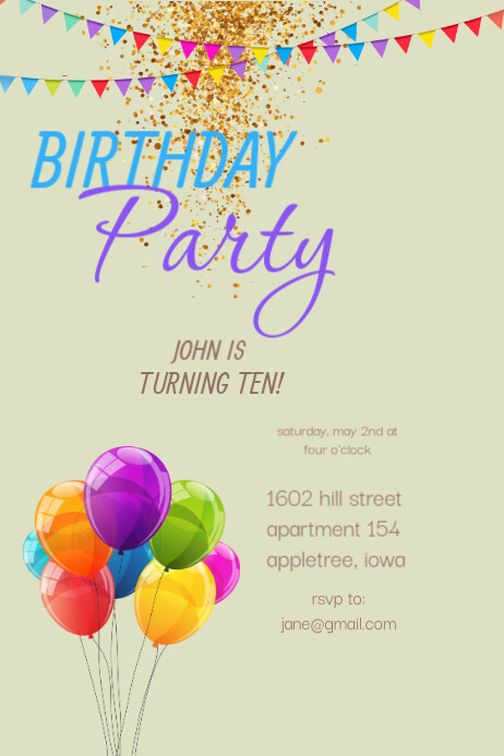 Birthday party Template | PosterMyWall