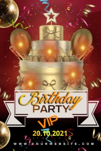 Happy Birthday Party Invitation Poster Template Postermywall