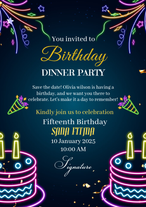 Birthday party Template | PosterMyWall