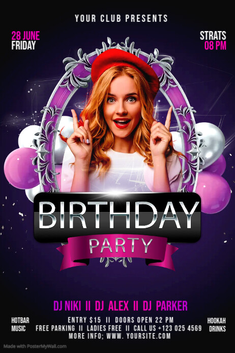 BIRTHDAY PARTY Template | PosterMyWall