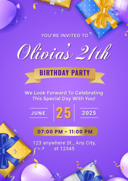 Birthday party Template | PosterMyWall
