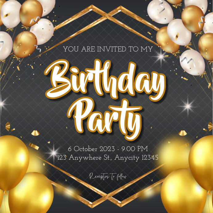 Birthday Party Template | PosterMyWall