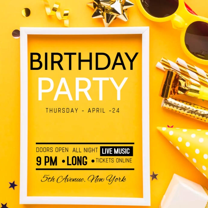 Birthday party Template | PosterMyWall