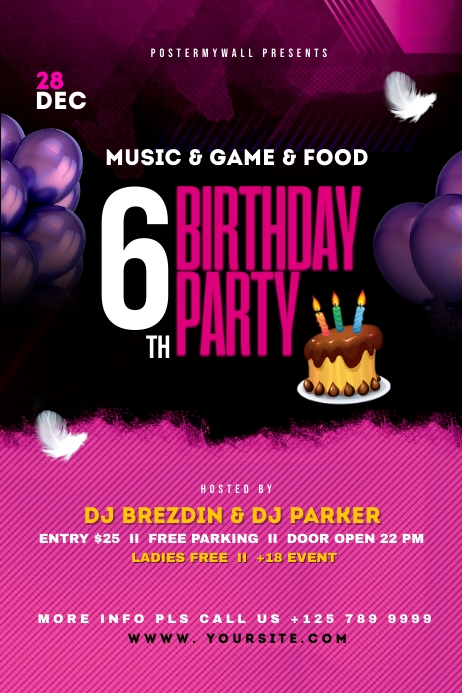 BIRTHDAY PARTY Template | PosterMyWall
