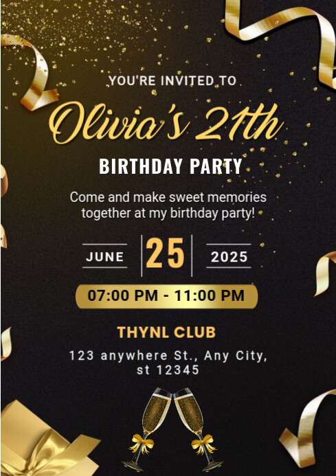 Birthday party Template | PosterMyWall