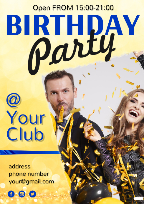 Birthday Party Template | PosterMyWall