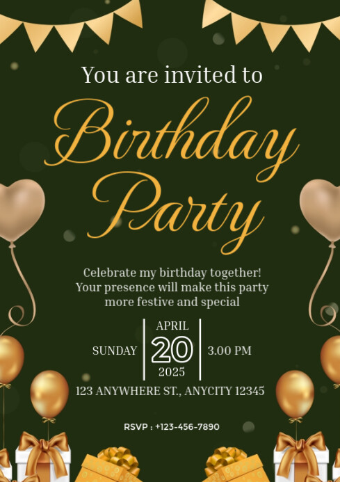 Birthday Party Template | PosterMyWall