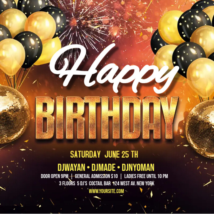 Birthday party Template | PosterMyWall