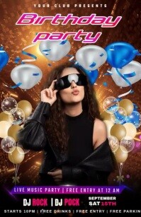 Birthday Night Party Flyer Design Template Postermywall