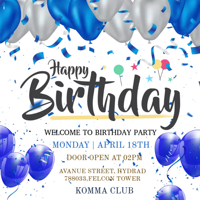 BIRTHDAY PARTY Template | PosterMyWall
