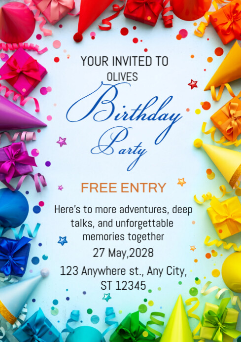Birthday party Template | PosterMyWall