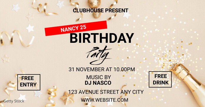 Birthday party event Template | PosterMyWall