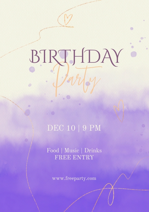Birthday Party Flyer A4 Template | PosterMyWall