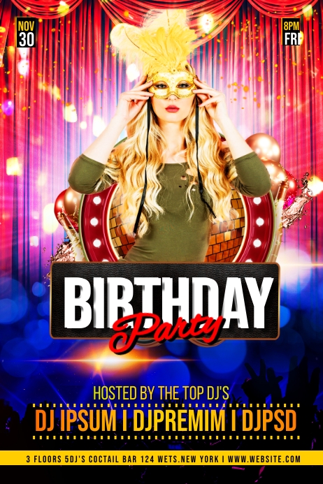 Birthday party flyer Template | PosterMyWall