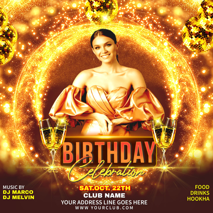Birthday party flyer design Template | PosterMyWall