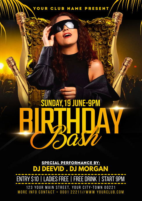birthday party flyer Template | PosterMyWall