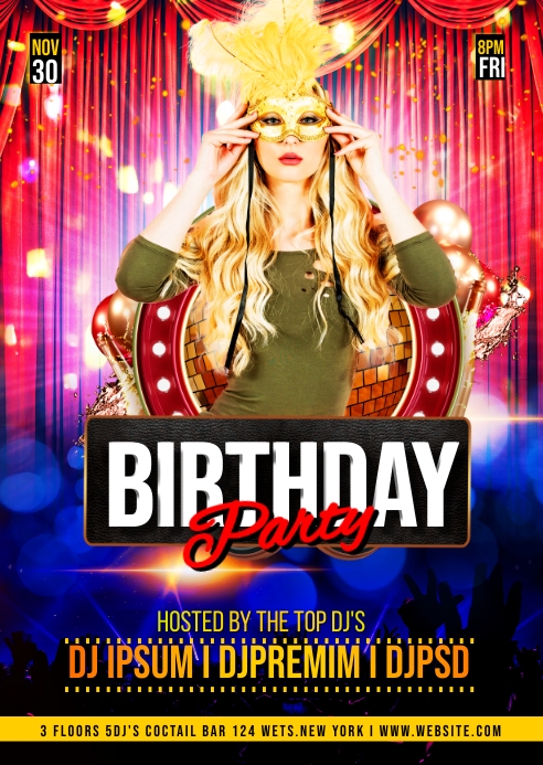 Birthday party flyer Template | PosterMyWall