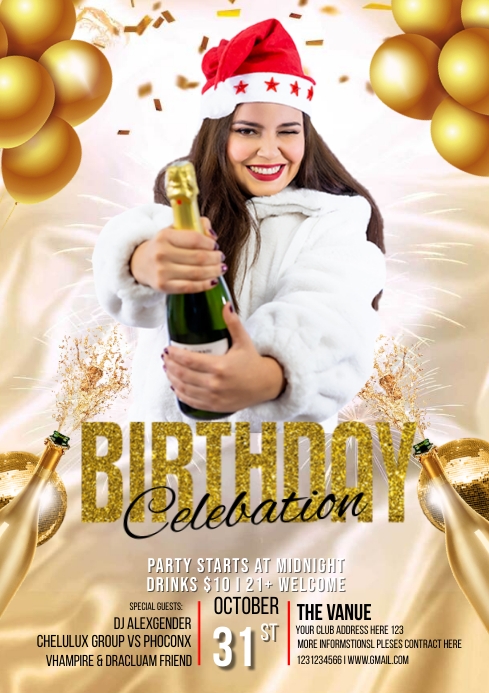 Birthday party flyer Template | PosterMyWall