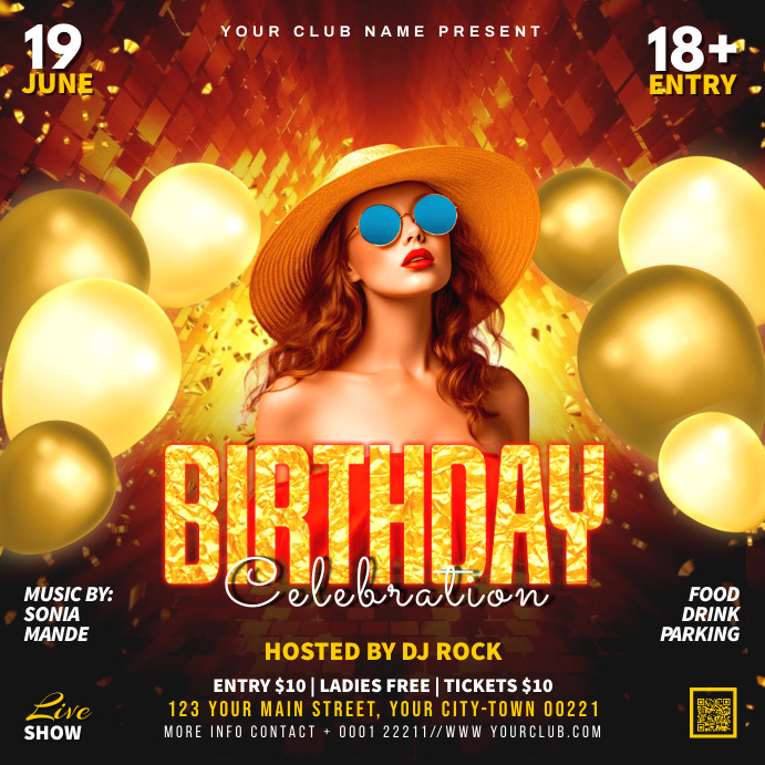 Birthday party flyer design Template | PosterMyWall