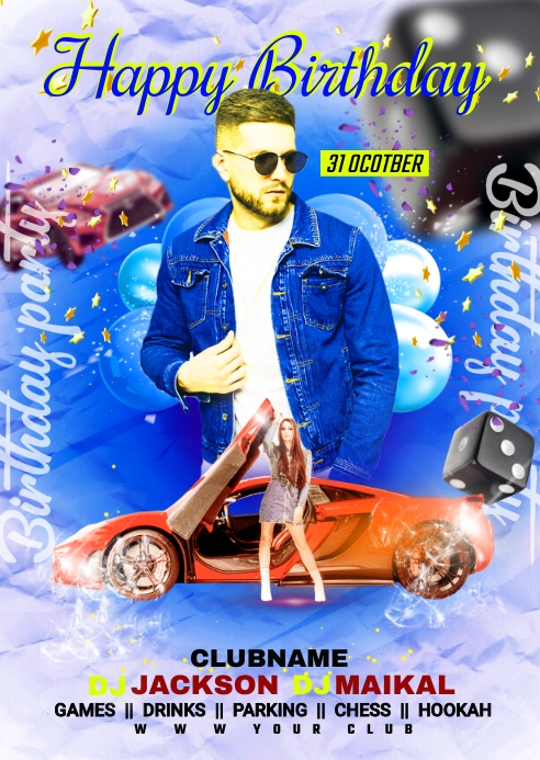 birthday party flyer Template | PosterMyWall