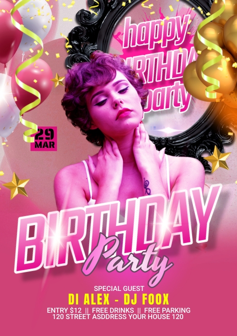 birthday party flyer Template | PosterMyWall